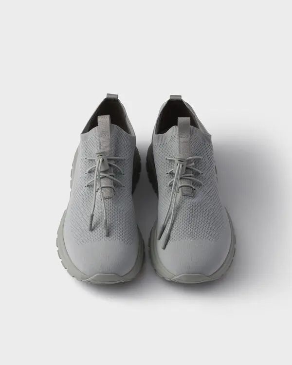 Prada Prax 01 Delave Suede And Re-Nylon Sneakers - Cloudy